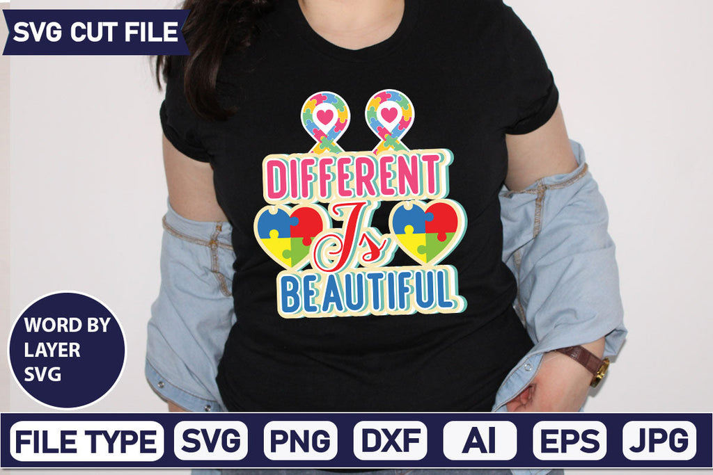 Different Is Beautiful SVG Cut File - So Fontsy