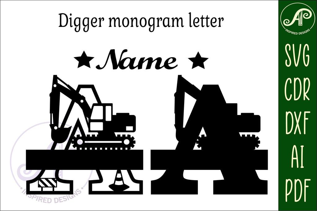 Digger Capital Monogram Letter A SVG - So Fontsy