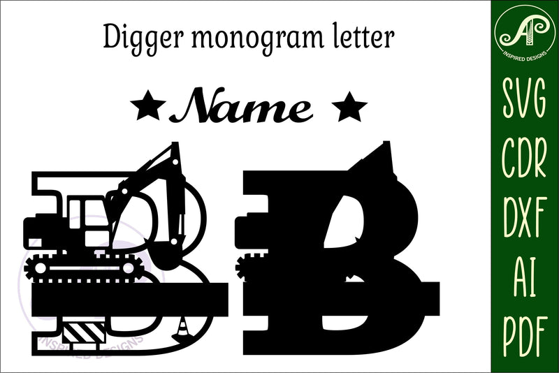 Digger Capital Monogram Letter B SVG - So Fontsy