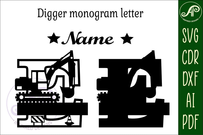 Digger Capital Monogram Letter E SVG - So Fontsy