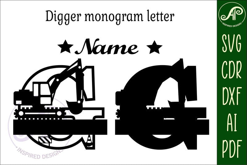 Digger Capital Monogram Letter G SVG - So Fontsy