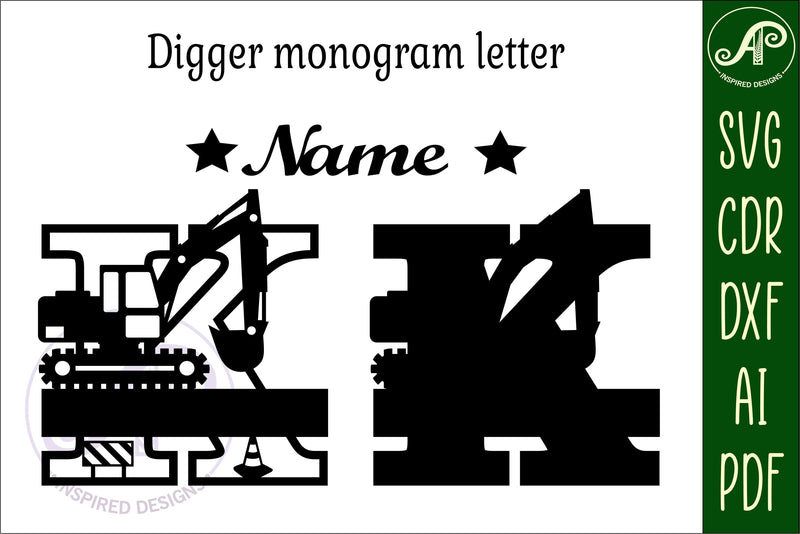 Digger Capital Monogram Letter K SVG - So Fontsy