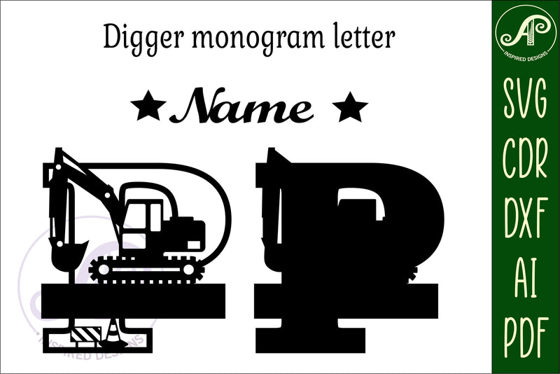Digger Capital Monogram Letter P SVG - So Fontsy