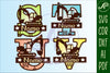 Digger monogram letter Name signs 3 layer design bundle - So Fontsy