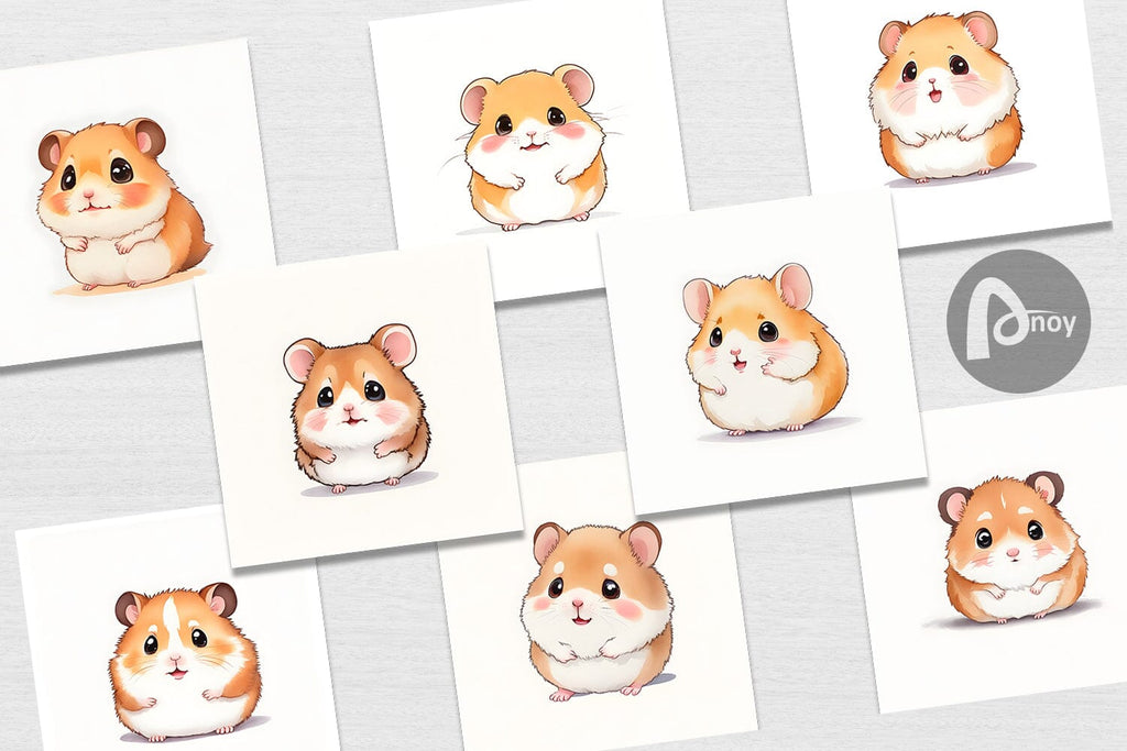 Digital Paper Cute Hamster - So Fontsy