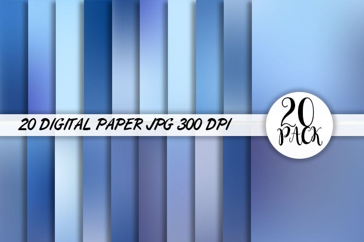 Digital Paper gradient blue background - So Fontsy