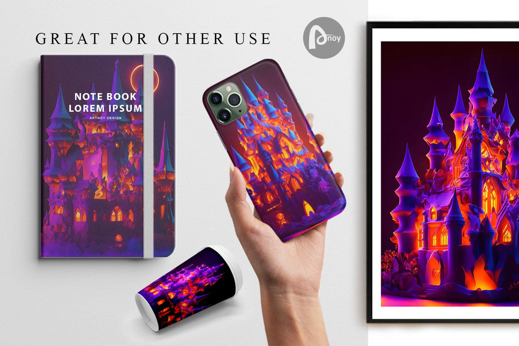 Digital Paper Halloween Castile Neon - So Fontsy