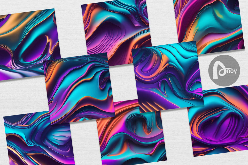 Digital Paper Holographic Wave - So Fontsy