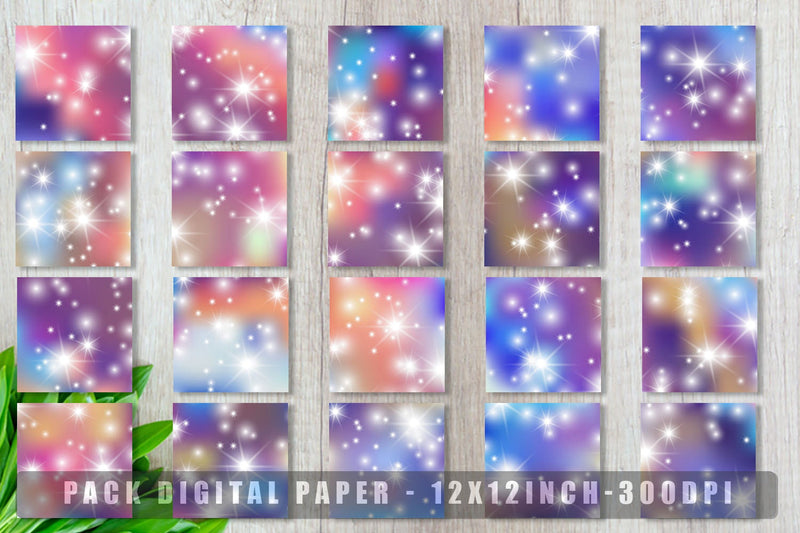 Digital paper sparkle and gradient unicorn color background - So Fontsy