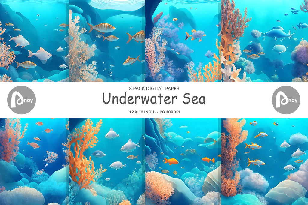 Digital Paper Underwater Sea - So Fontsy