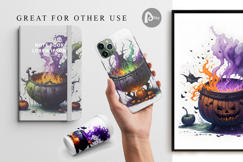 Digital Paper Witch's Cauldron Halloween - So Fontsy