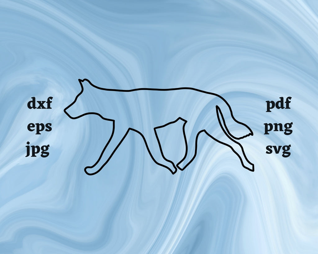 Dingo Outline SVG Cut File - So Fontsy