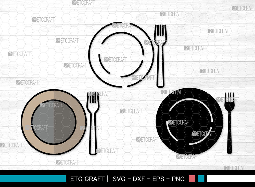 Dinner Plate Icons Color, Dinner Plate Svg, Plate Svg, Dinner Plates ...
