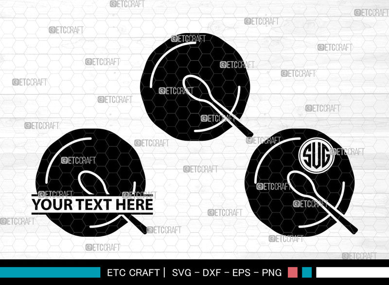 Dinner Plate Icons Monogram, Dinner Plate Svg, Plate Svg, Dinner Plates ...