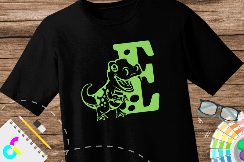 Dinosaur Alphabet letter E svg - So Fontsy
