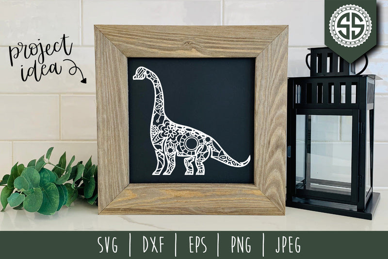 Dinosaur Mandala Zentangle - So Fontsy