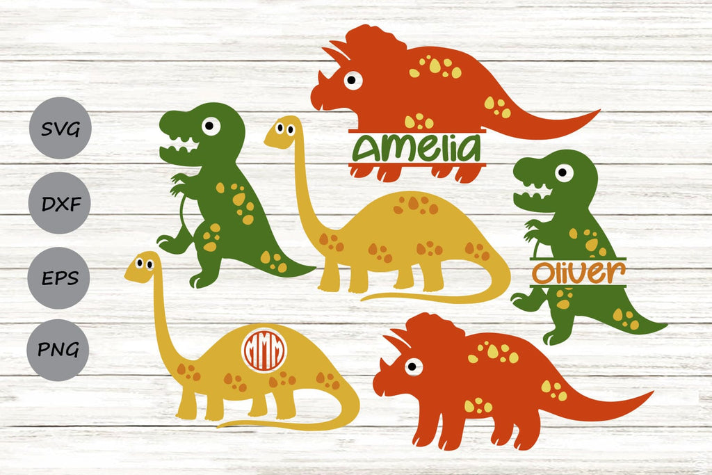 Dinosaur Monogram| Animals Monogram SVG Cutting Files. - So Fontsy