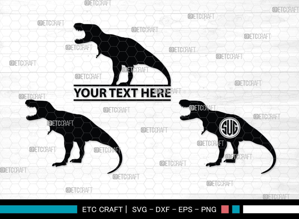 Dinosaur Monogram, Dinosaur Silhouette, Dinosaur SVG, Raptor Dinosaur ...