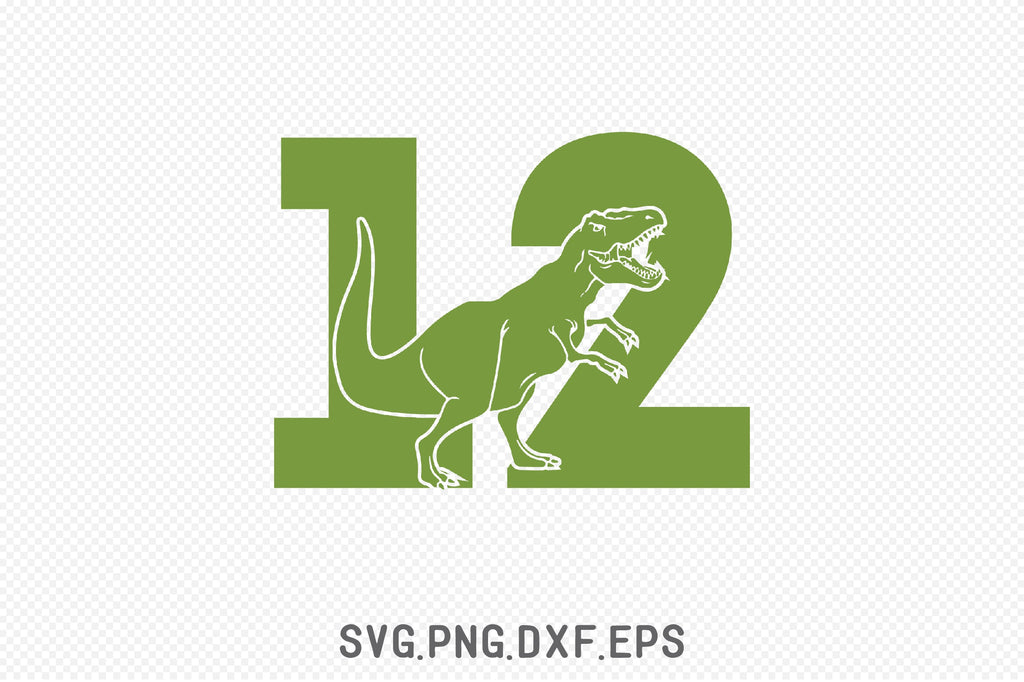 Dinosaur Number 12 SVG - So Fontsy