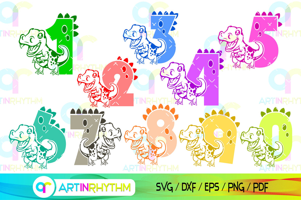 Dinosaur Number svg bundle - So Fontsy