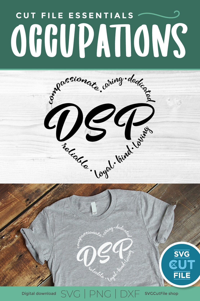 Direct support professional svg, a DSP svg heart for crafters - So Fontsy