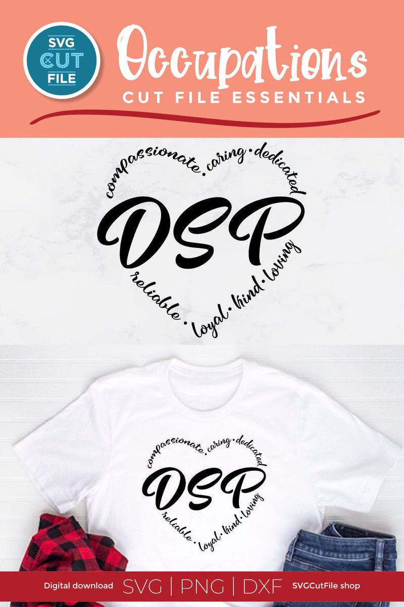 Direct support professional svg, a DSP svg heart for crafters - So Fontsy