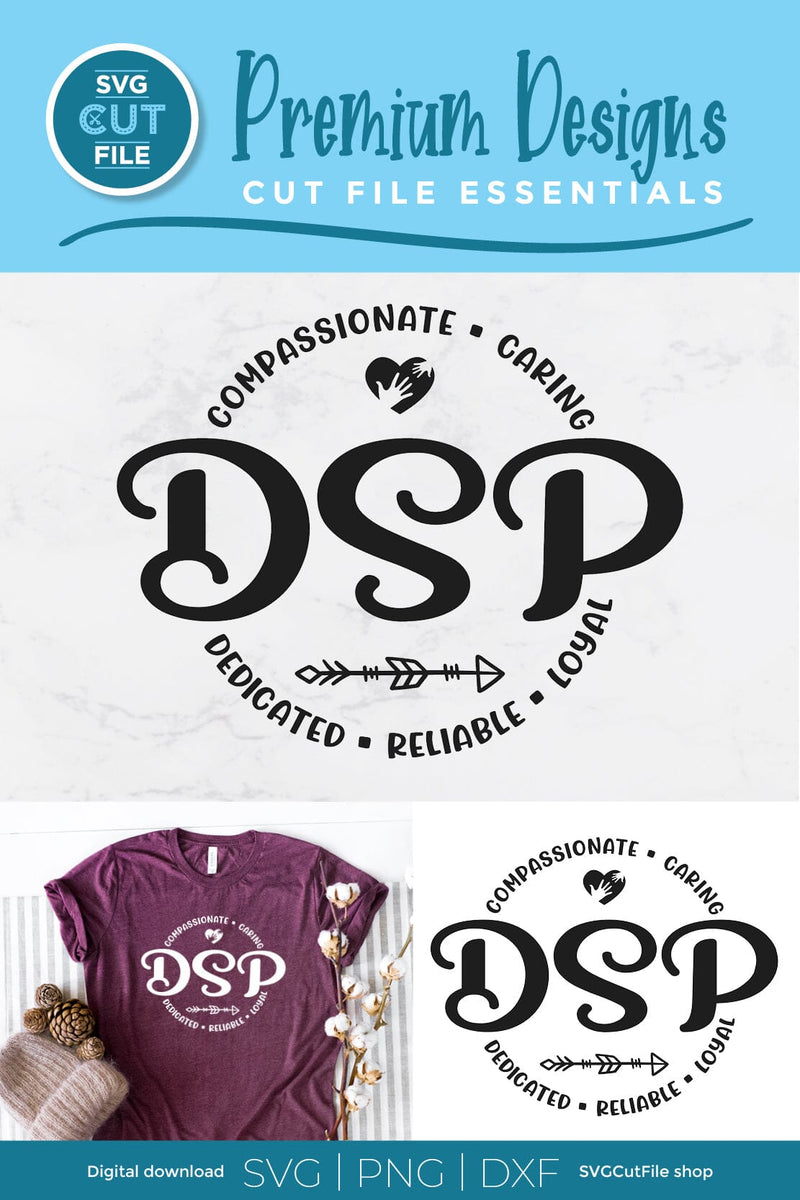 Direct support professional svg, a DSP svg heart for crafters - So Fontsy