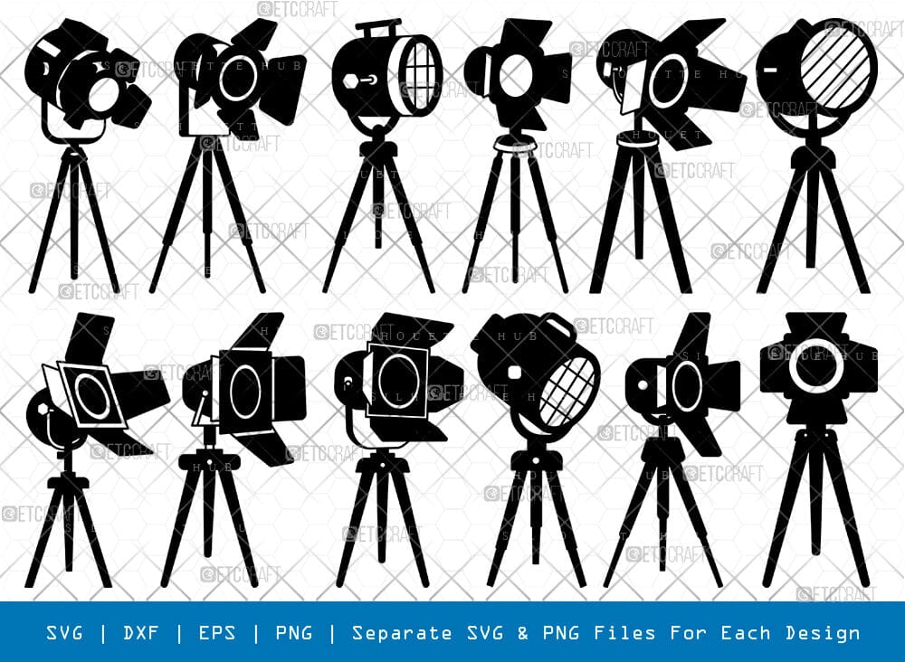 Director Light Silhouette, Director Light SVG, LED Spotlight Svg ...