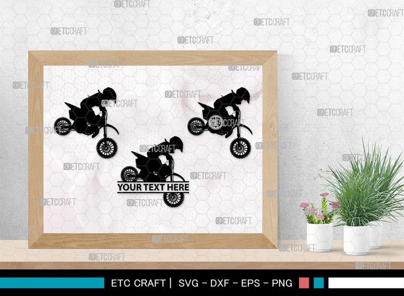 Dirt Bike Monogram, Dirt Bike Silhouette, Dirt Bike SVG, Bike Svg ...