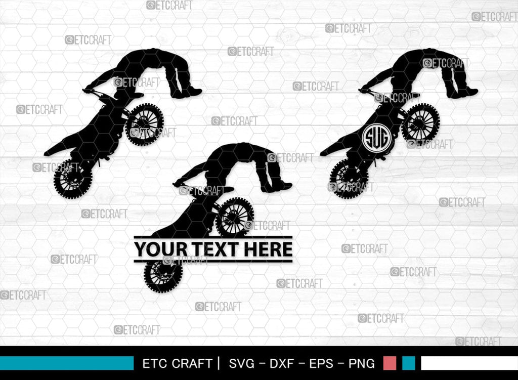Dirt Bike Monogram, Dirt Bike Silhouette, Dirt Bike SVG, Bike Svg ...