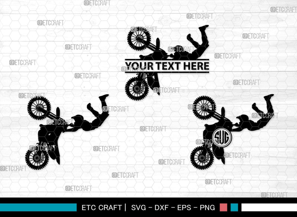 Dirt Bike Monogram, Dirt Bike Silhouette, Dirt Bike SVG, Bike Svg ...