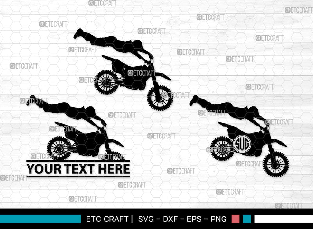Dirt Bike Monogram, Dirt Bike Silhouette, Dirt Bike SVG, Bike Svg, Mot ...