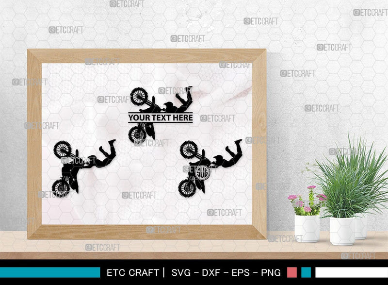 Dirt Bike Monogram, Dirt Bike Silhouette, Dirt Bike SVG, Bike Svg ...