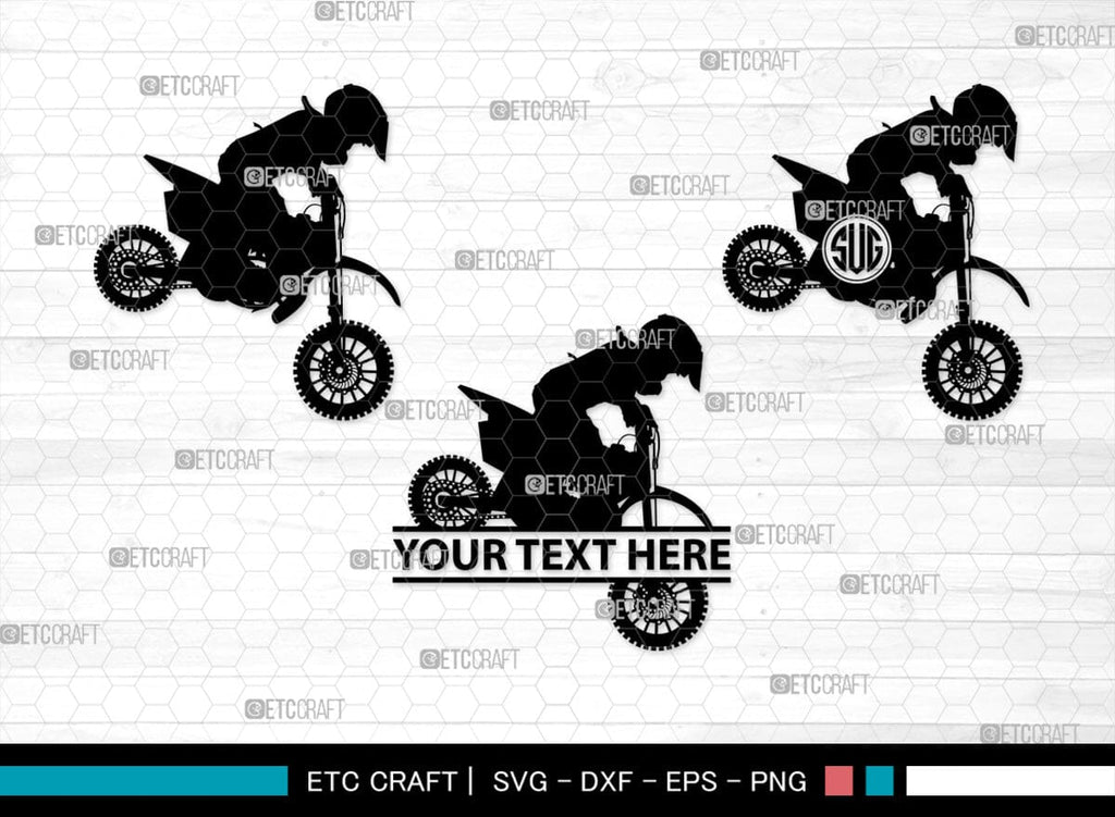 Dirt Bike Monogram, Dirt Bike Silhouette, Dirt Bike SVG, Bike Svg ...