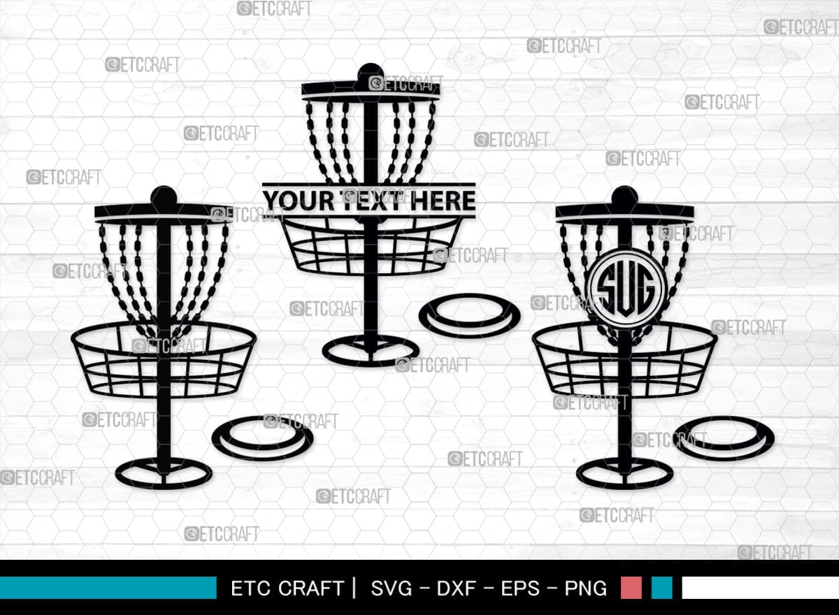 Disc Golf Monogram, Disc Golf Silhouette, Disc Golf SVG, Sports Svg ...
