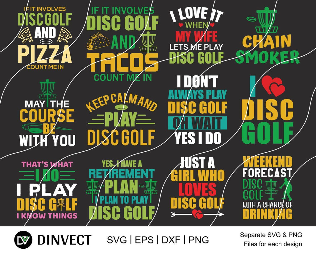 Disc Golfer SVG, Disc Golf Player SVG, Disc Golf bundle, I love disc ...