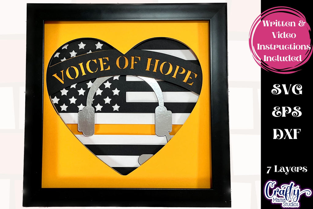 Dispatcher Svg Shadow Box, 3D Layered 911 Dispatcher Svg - So Fontsy