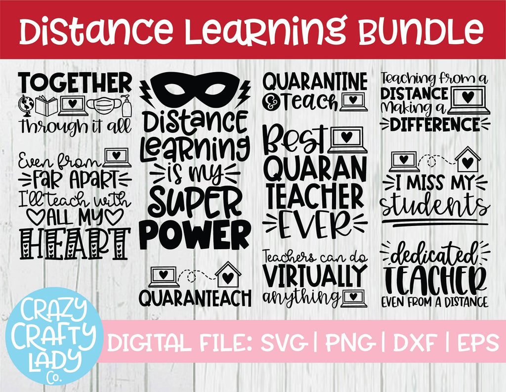 Distance Learning | Teacher | School Quote SVG Cut File - So Fontsy