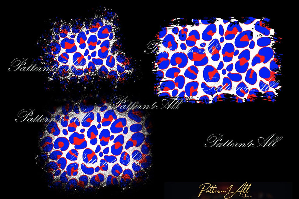 Distress Blue and Red Cheetah Print Background,Leopard print Splatter ...