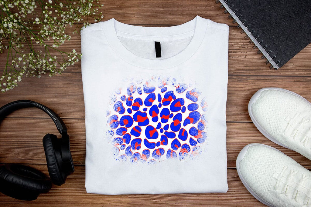 Distress Blue and Red Cheetah Print Background,Leopard print Splatter ...