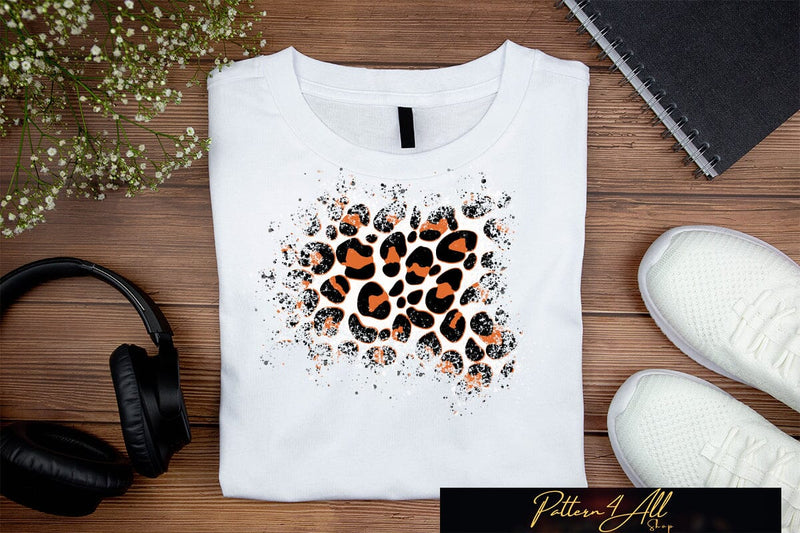 Distress Orange Cheetah Print Background,Leopard print Splatter ...