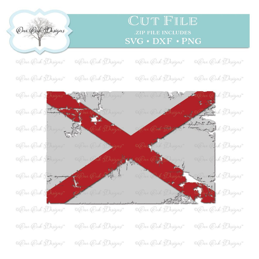 Distressed Alabama State Flag - So Fontsy