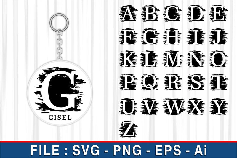 Distressed Alphabet SVG Set A-Z, Grunge Letters SVG, Abstract Font SVG ...