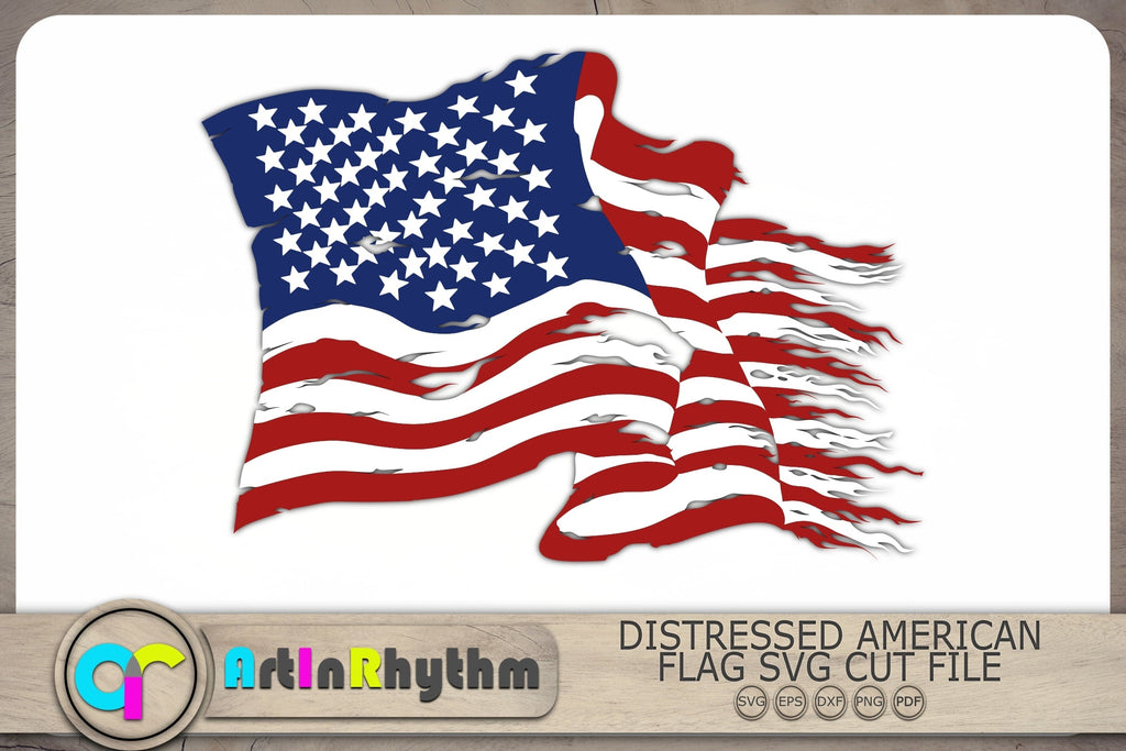 Distressed American Flag Svg, USA Flag Svg, US Flag Svg - So Fontsy