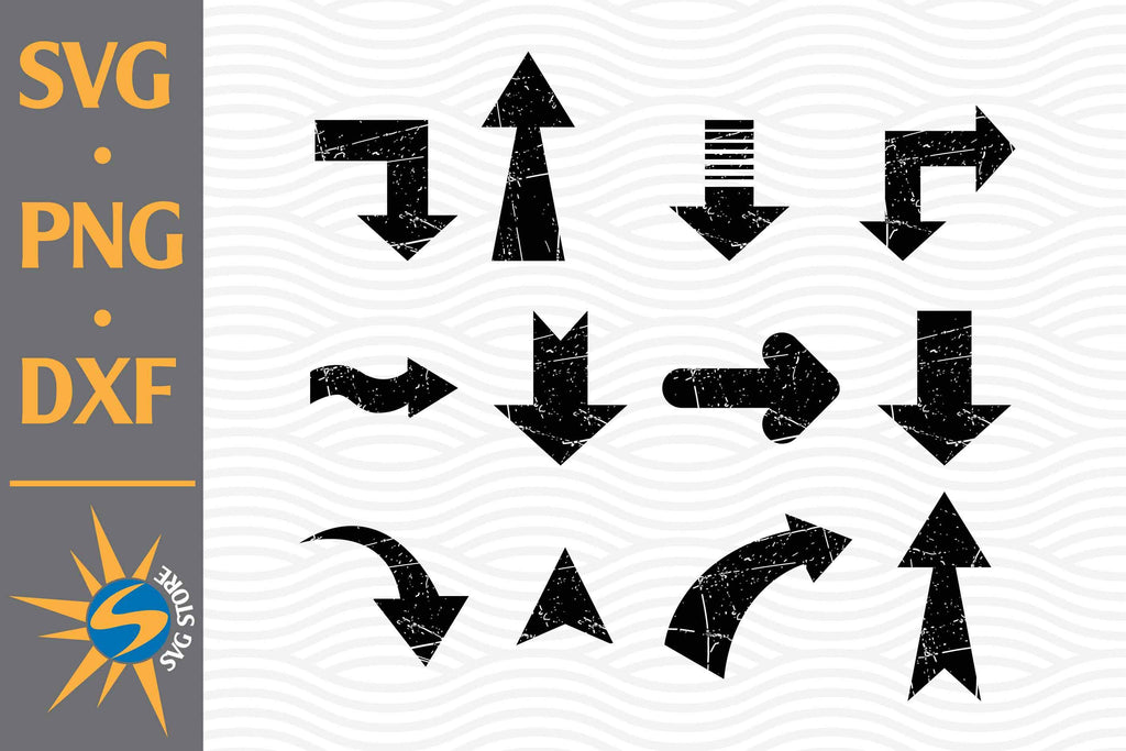 Distressed Arrow SVG, PNG, DXF Digital Files Include - So Fontsy