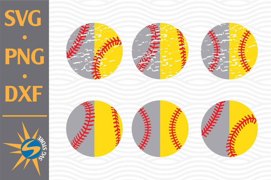 Distressed Baseball Softball SVG, PNG, DXF Digital Files Include - So ...