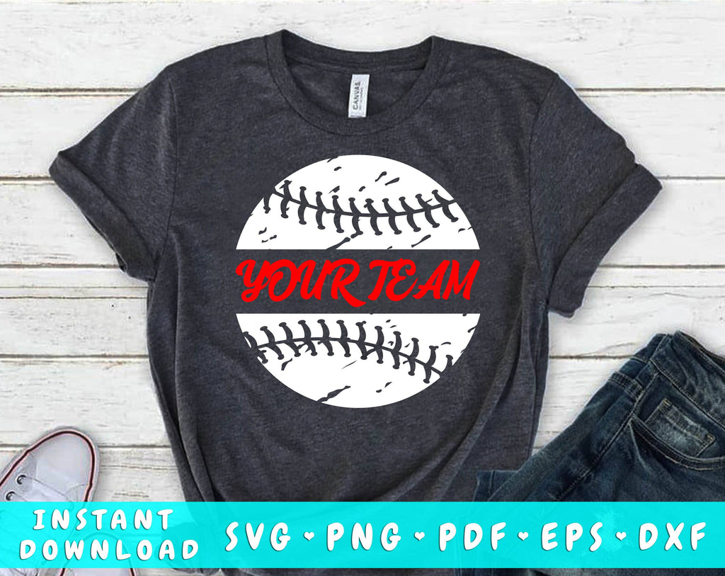 Distressed Baseball SVG, Baseball Monogram SVG - So Fontsy