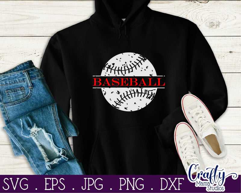 Distressed Baseball Svg - Grunge Baseball - Split Baseball Design - So ...
