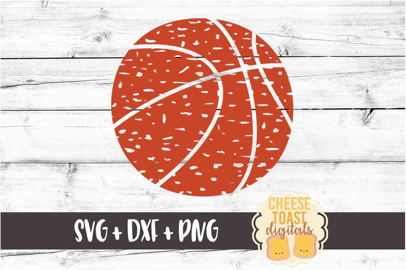 Distressed Basketball SVG PNG DXF Cut Files - So Fontsy