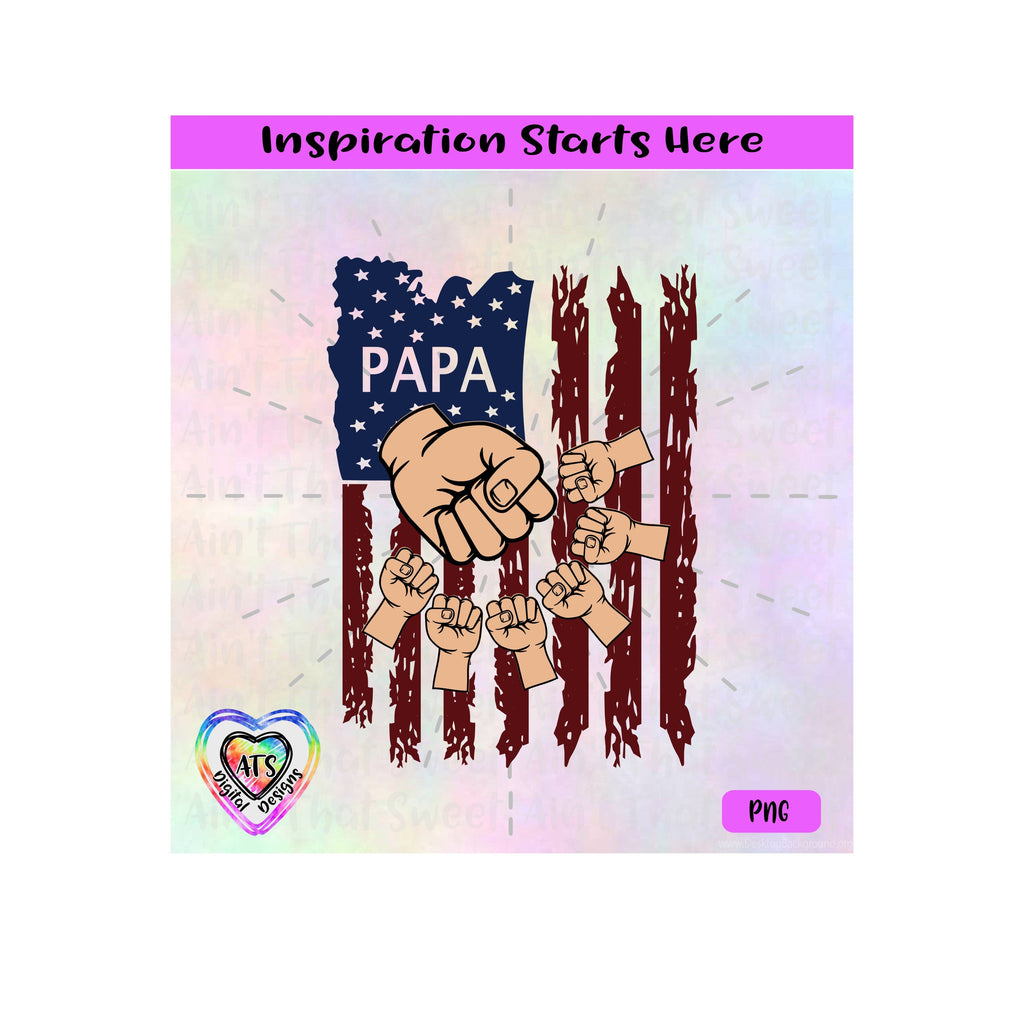 Distressed Flag | Papa with 6 Fist Bumps - Transparent PNG SVG DXF ...